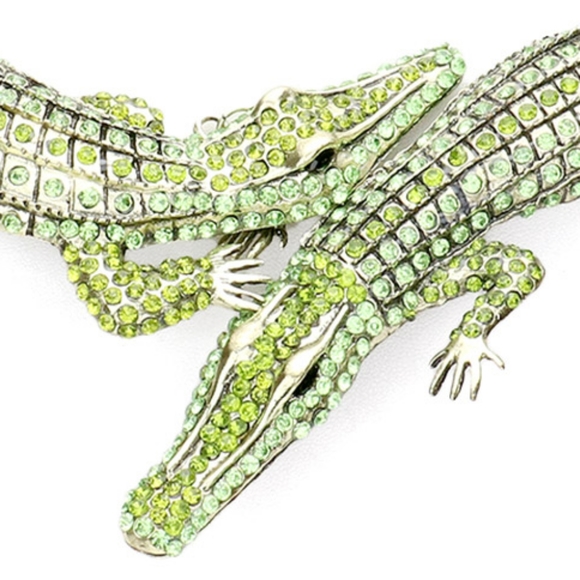 iFashionBox | Jewelry | Green Crystal Double Alligator Necklace ...